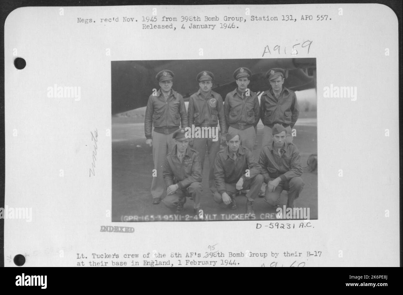 Lt. Tucker's Crew Of The 8Th Af 95Th Bomb Group Standing By Their B-17 ...
