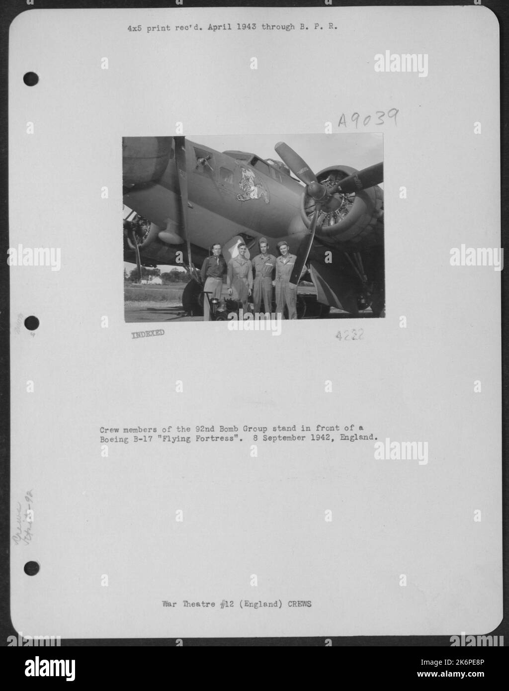 Crew Members Of The 92Nd Bomb Group Stand In Front Of A Boeing B-17 ...