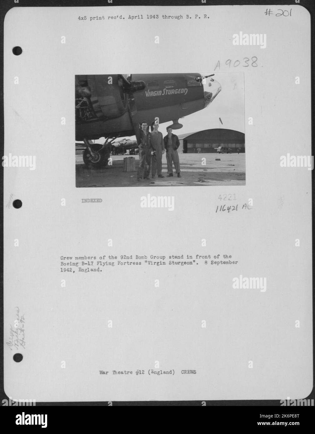 Crew Members Of The 92Nd Bomb Group Stand In Front Of The Boeing B-17 ...