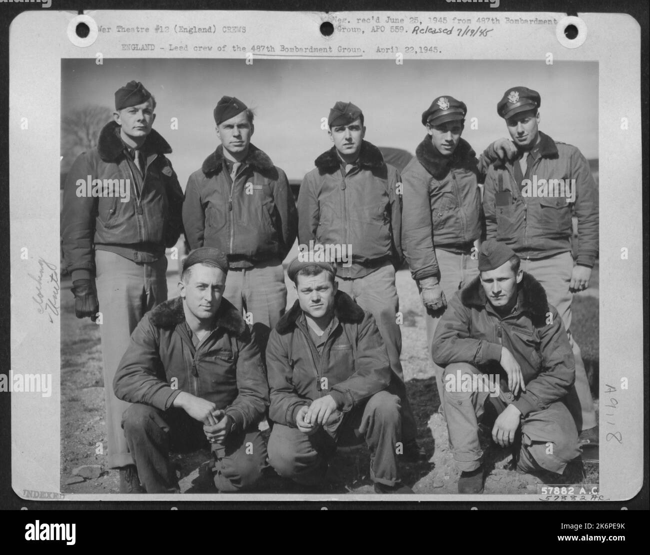 England - Lead Crew Of The 487Th Bombardment Group. April 22, 1945 ...