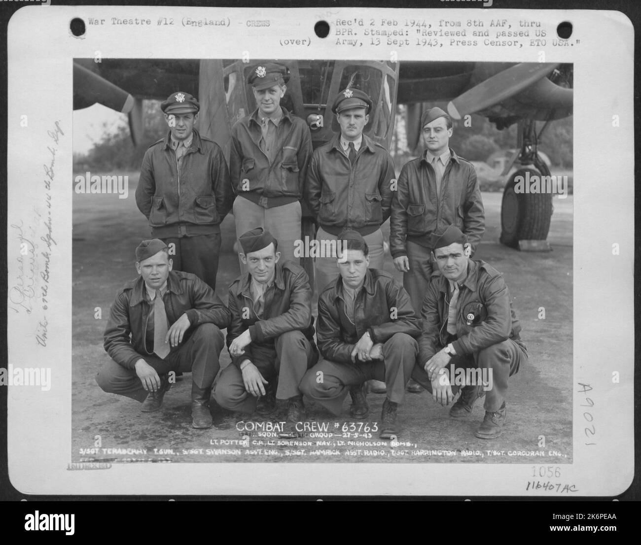 Combat Crew #63763--Bombardment Squadron, Bombardment Group (H) Aaf ...