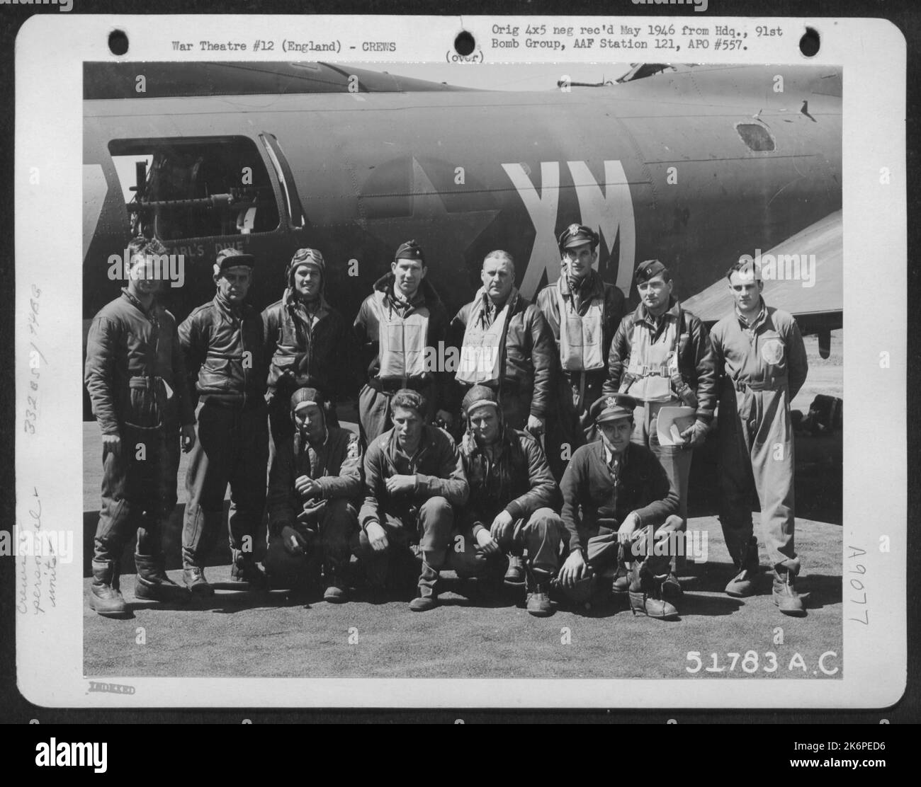 Brig. General Fred L. Anderson with crew of the 91st Bomb Group, 8th ...