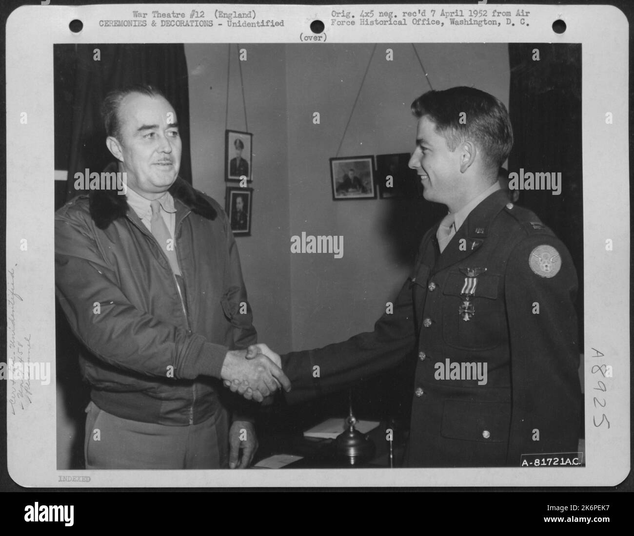Brig. Gen. Walter R. Peck Presents The Distinguished Flying Cross To A ...