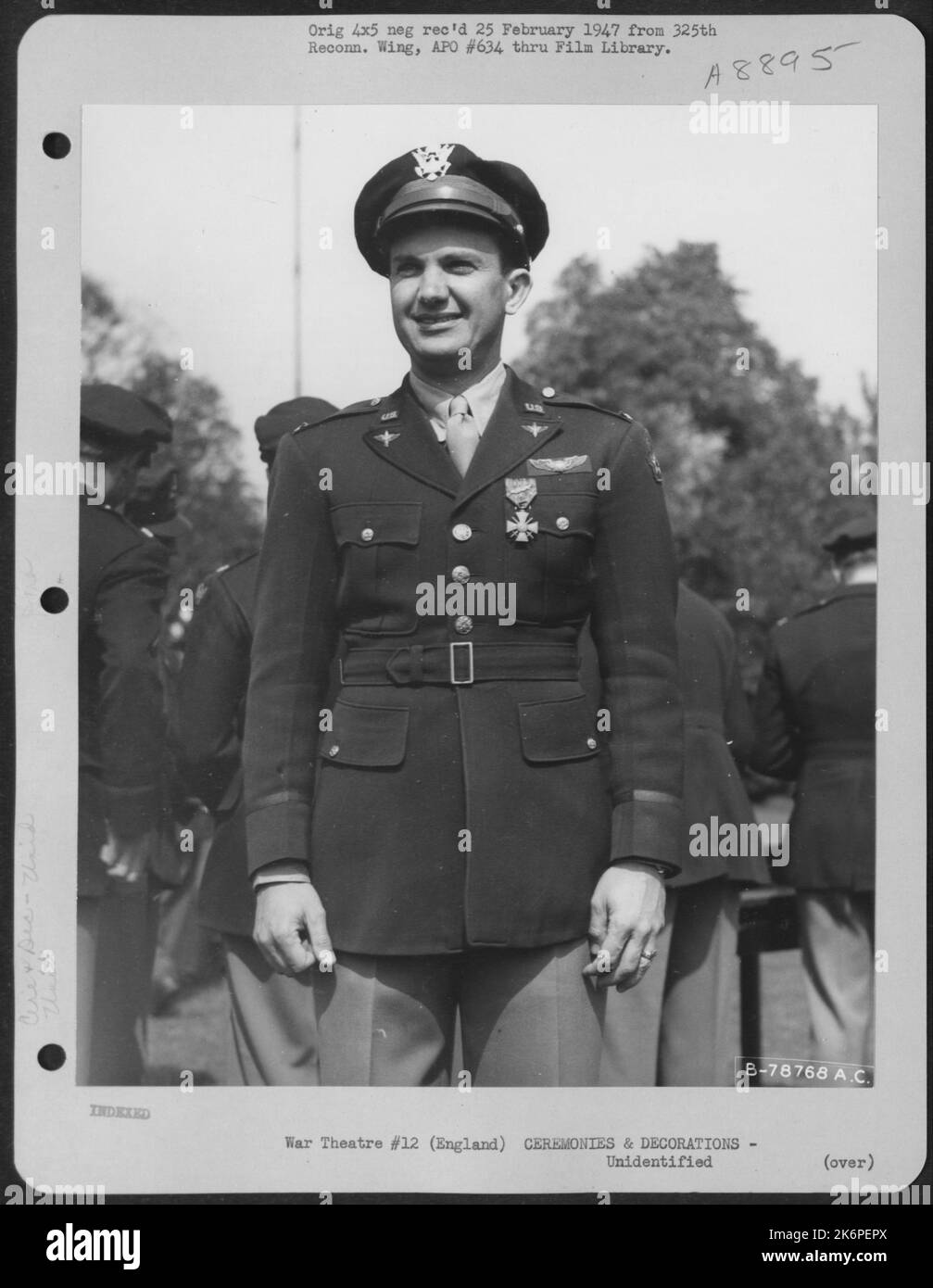 Three Men Of The 379Th Bomb Group Pose After Receiving A French Award ...