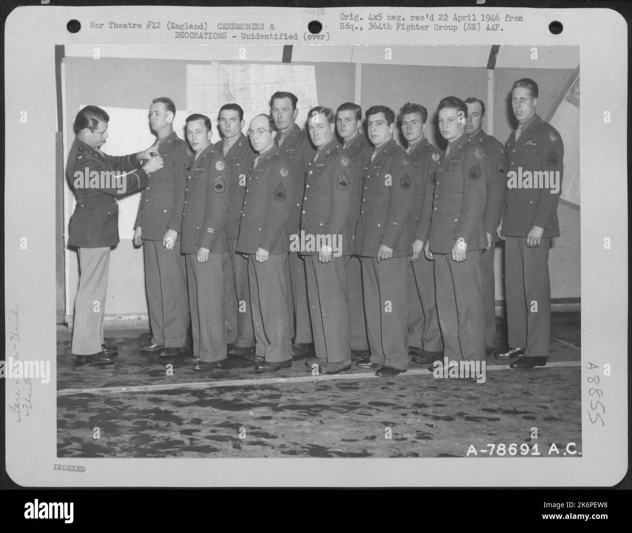 An Officer Presents An Award To A Member Of The 364Th Fighter Group ...