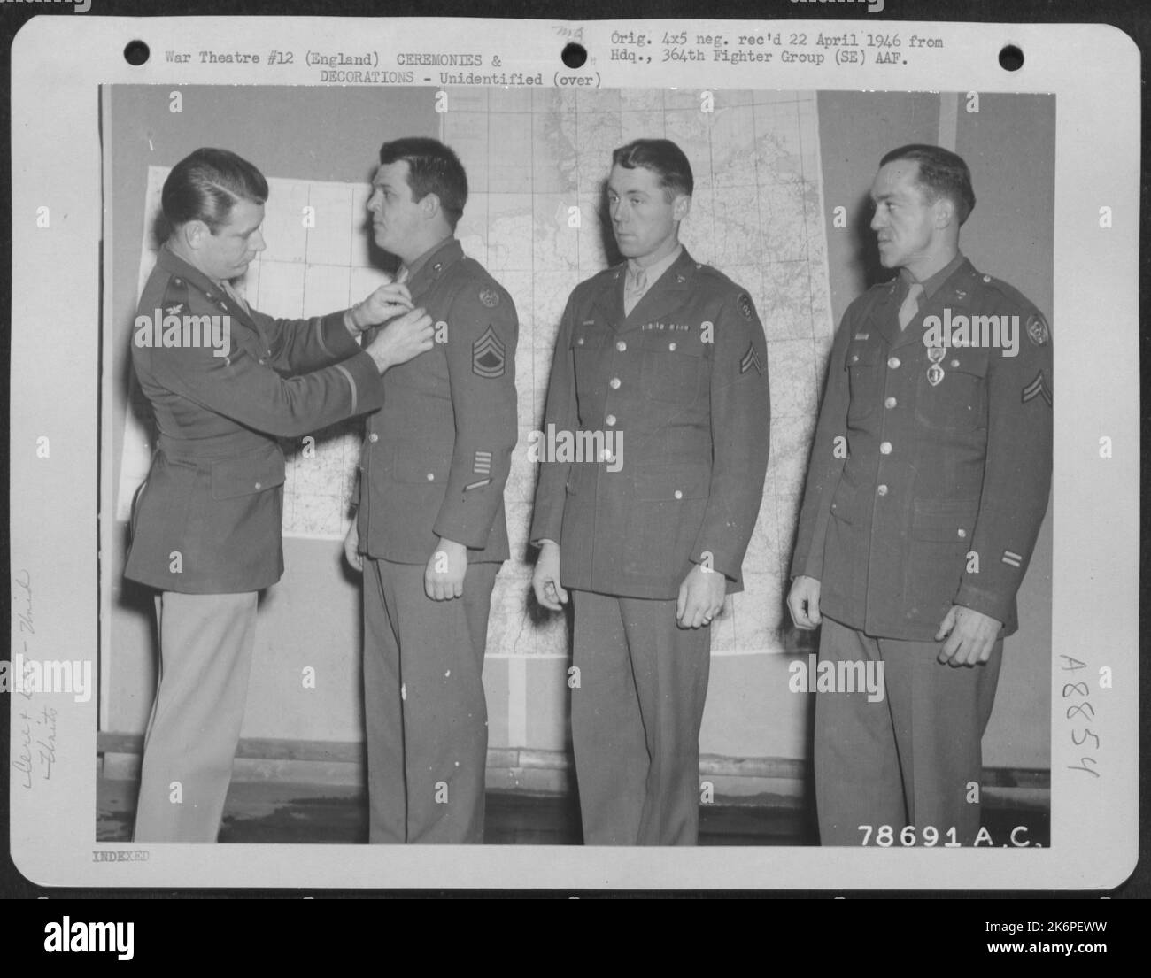An Officer Presents An Award To A Member Of The 364Th Fighter Group ...