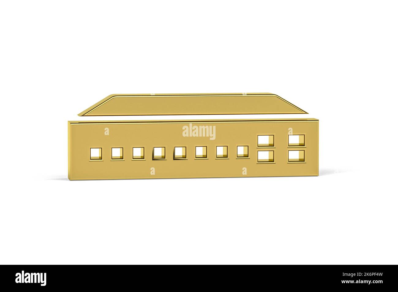 Golden 3d ethernet switch icon isolated on white background - 3d render ...