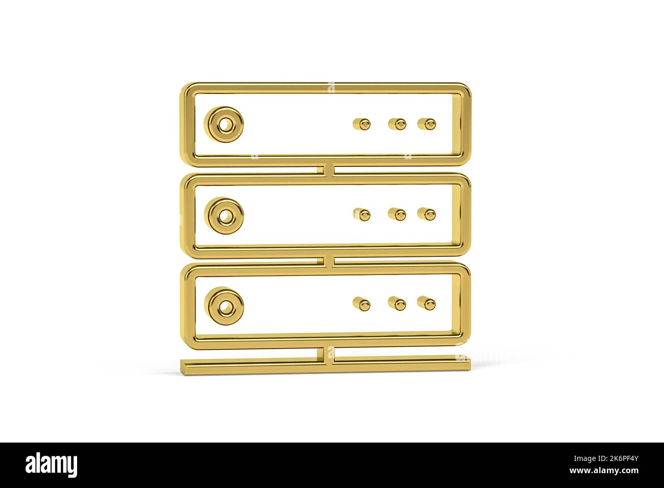 Golden 3d ethernet switch icon isolated on white background - 3d render ...