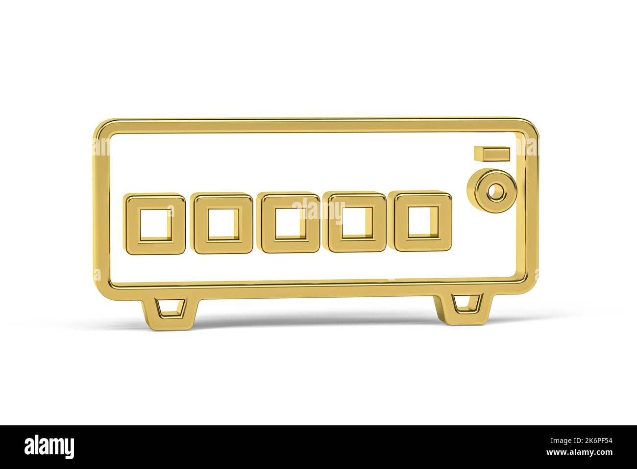 Golden 3d ethernet switch icon isolated on white background - 3d render ...