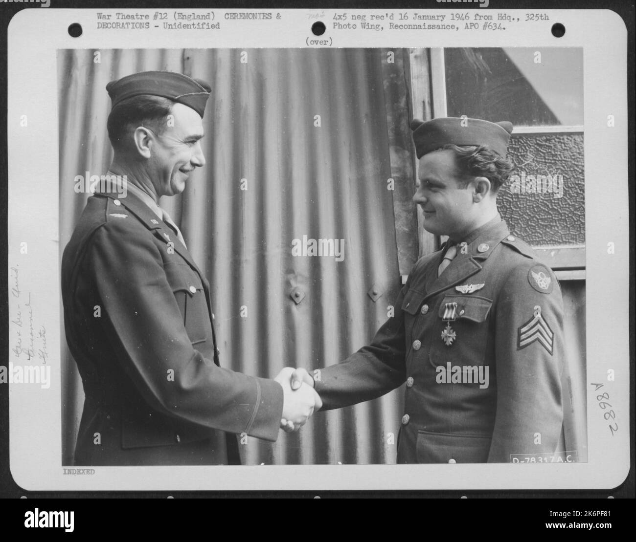 A Member Of The 381St Bomb Group Is Congratulated By Colonel William ...