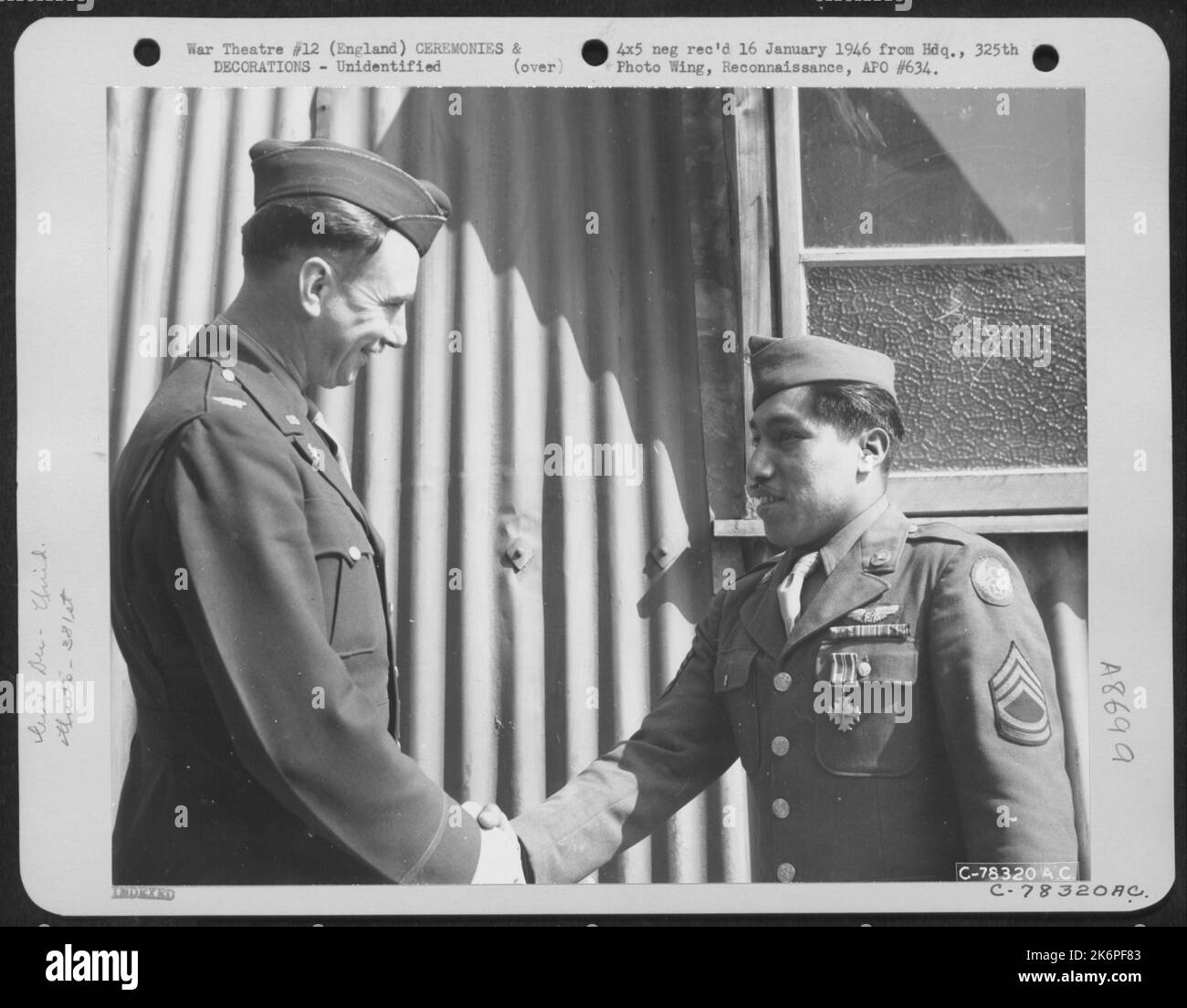A Member Of The 381St Bomb Group Is Congratulated After Receiving The ...