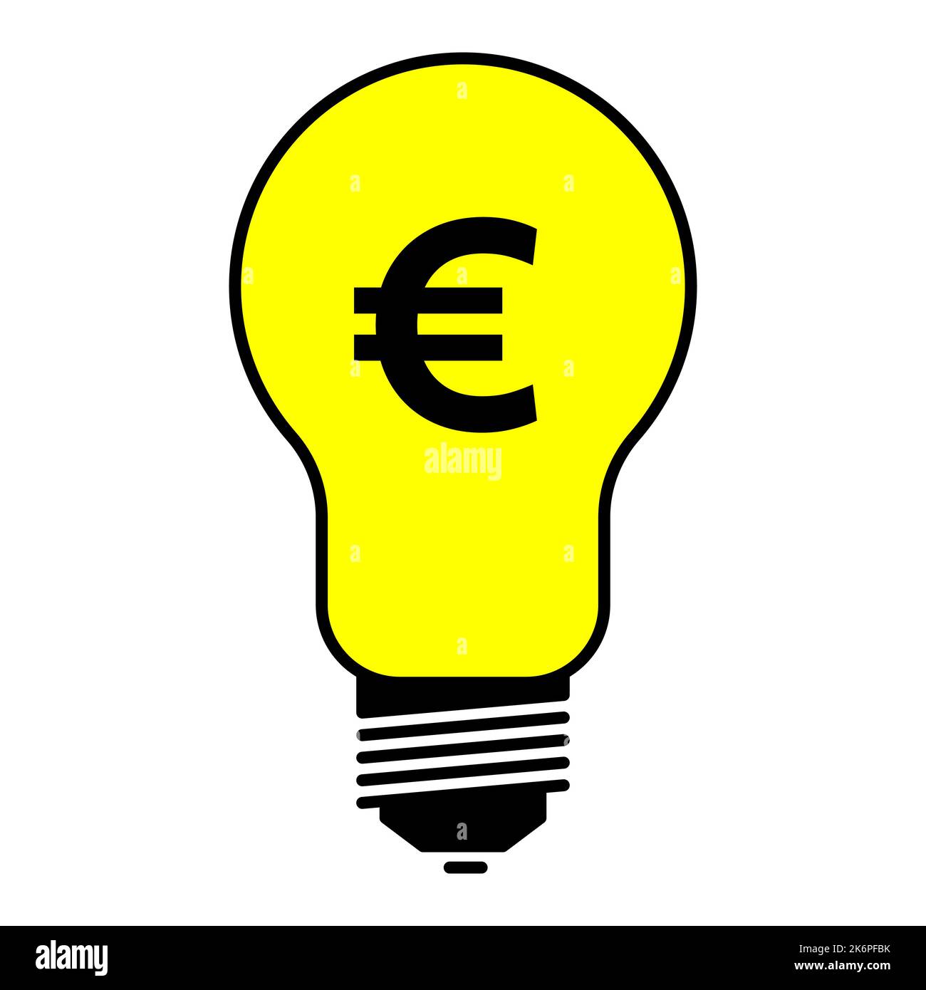 light bulb icon with euro symbol. Energy cost concept Stock Vector ...
