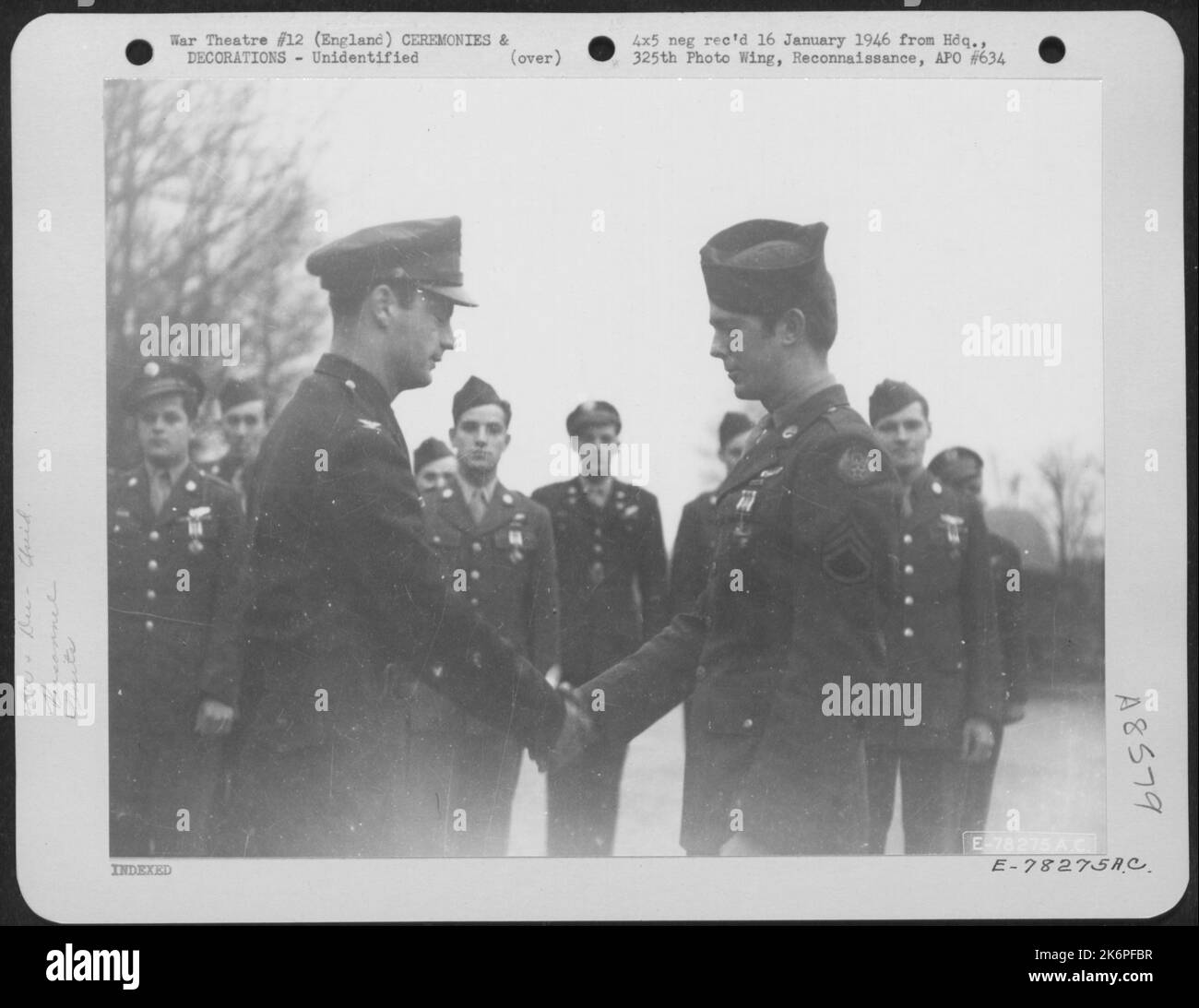 Colonel Harry P. Leber Congratulates A Member Of The 381St Bomb Group ...
