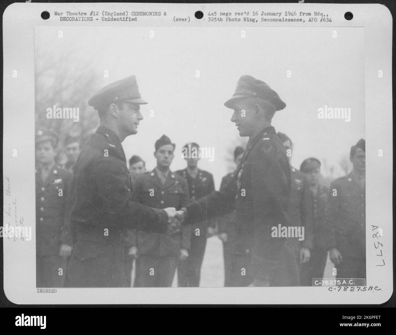 Colonel Harry P. Leber Congratulates A Member Of The 381St Bomb Group ...