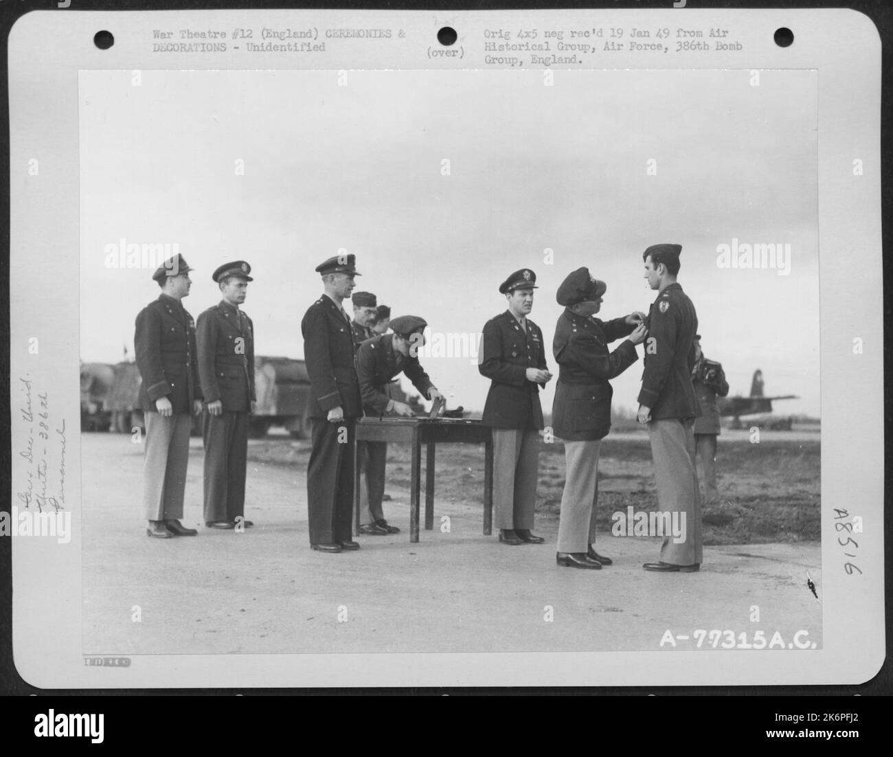 Major General Lewis H. Brereton Presents An Award To A Member Of The ...