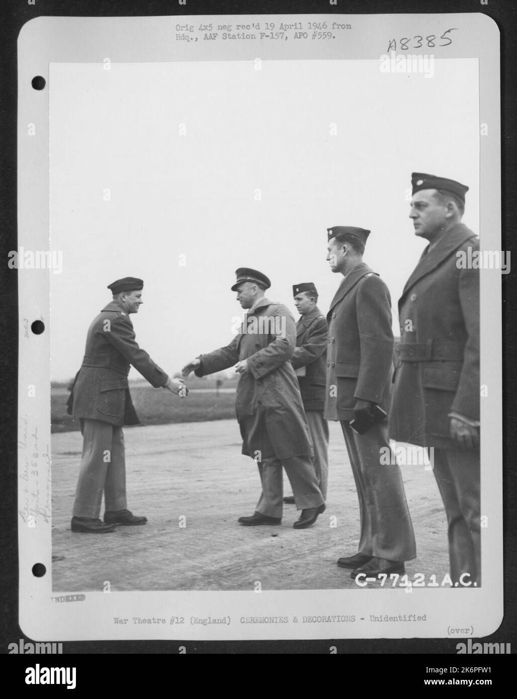 Colonel Murray C. Woodbury Congratulates A Member Of The 353Rd Fighter ...