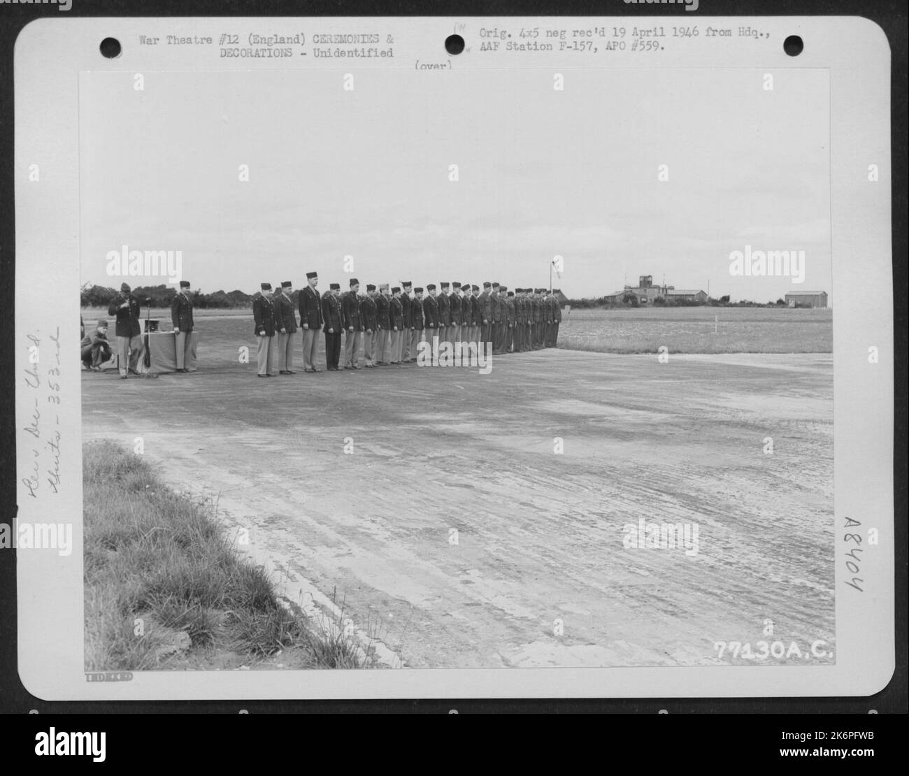A Member Of The 353Rd Fighter Group Stands In Formation During The ...