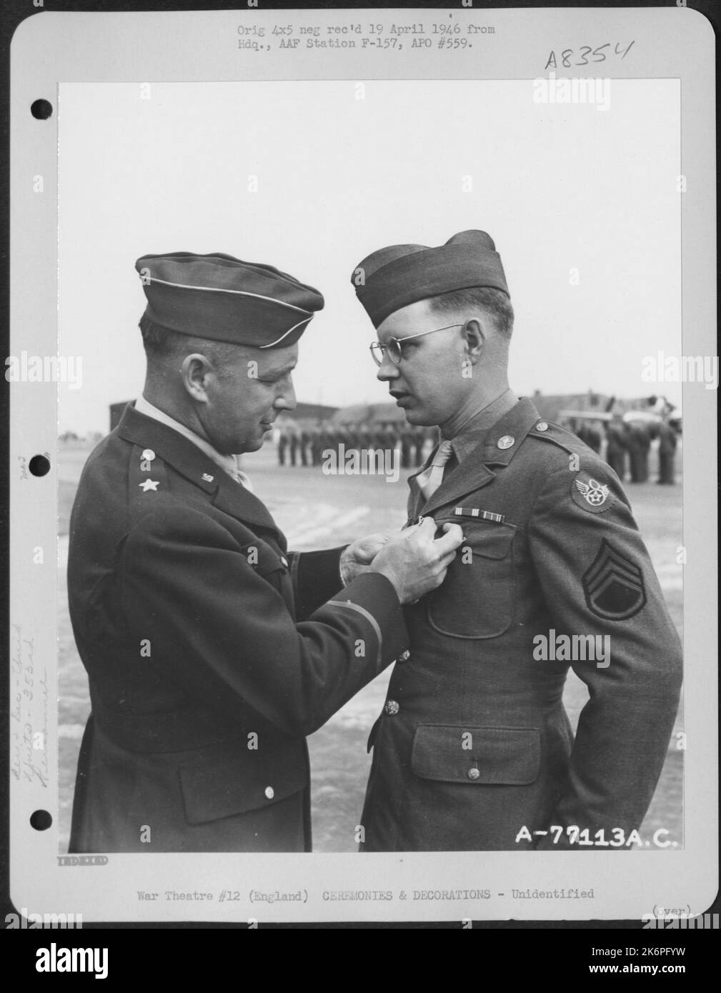 Brig General Murray C Woodbury Presents An Award To A Member Of The