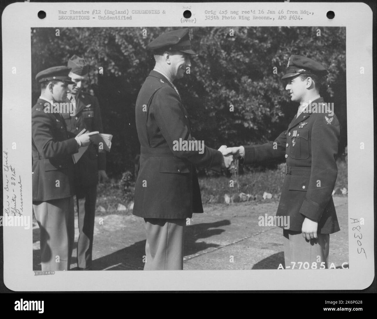 Brig. General William M. Gross Congratulates An Officer Of The 381St ...