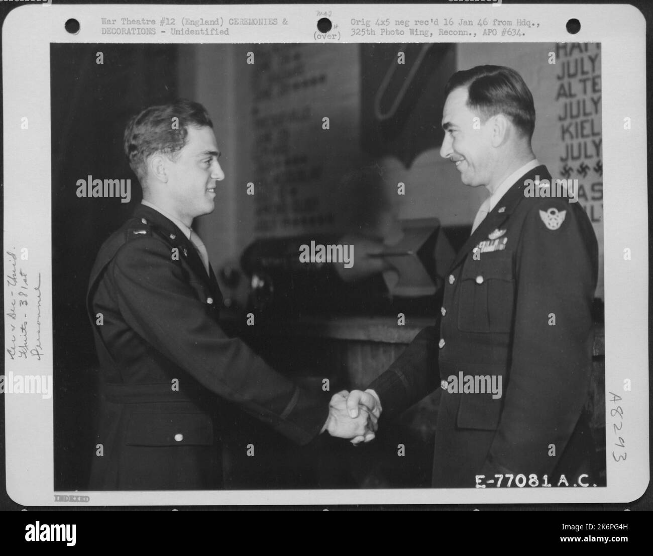 Brig. General William M. Gross Congratulates An Officer Of The 381St ...