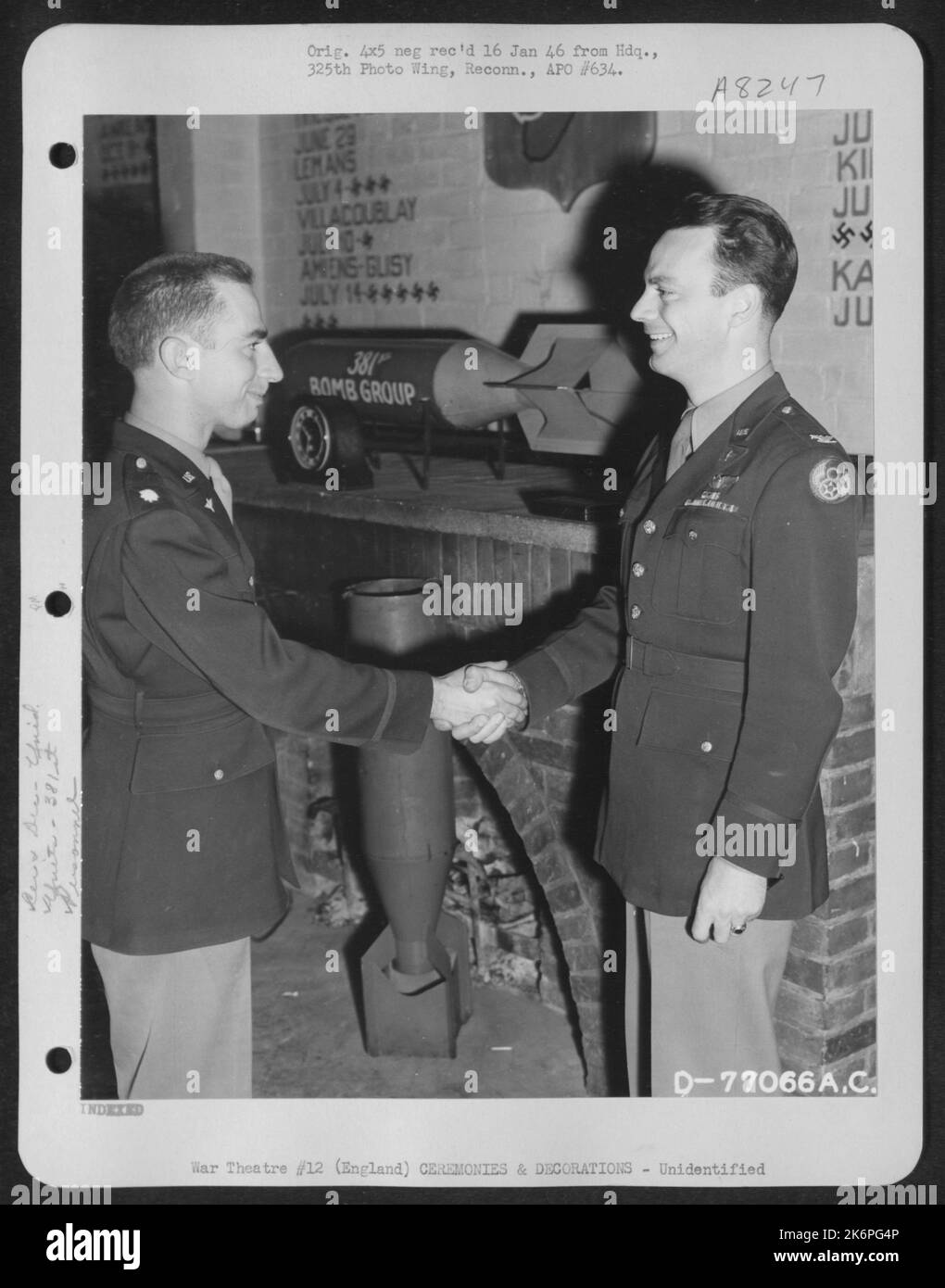 Colonel Harry P. Leber Presents An Award To An Officer Of The 381St ...