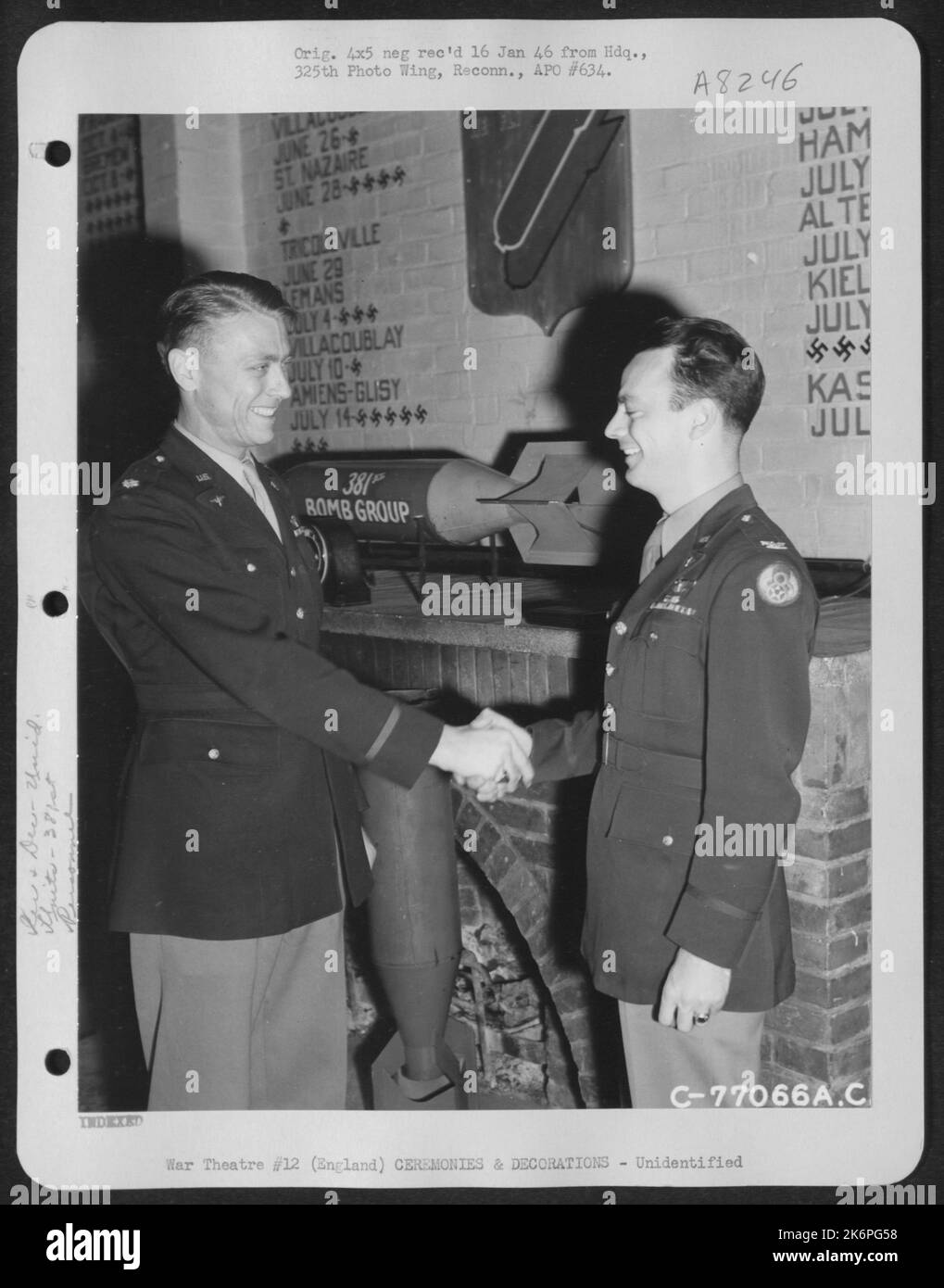 Colonel Harry P. Leber Presents An Award To An Officer Of The 381St ...