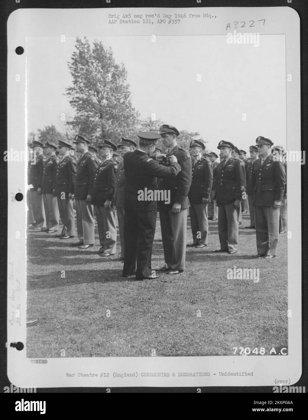 A Member Of The 91St Bomb Group Receives An Award From A French Officer ...