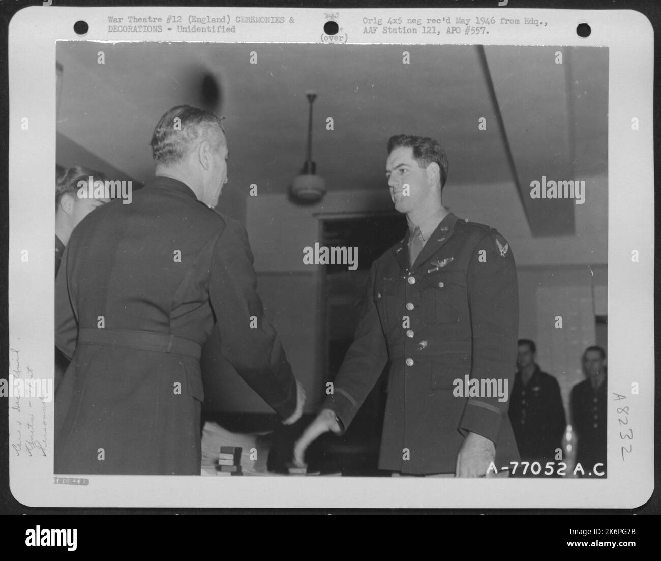 Major General Nathan F. Twining Congratulates An Officer Of The 91St ...