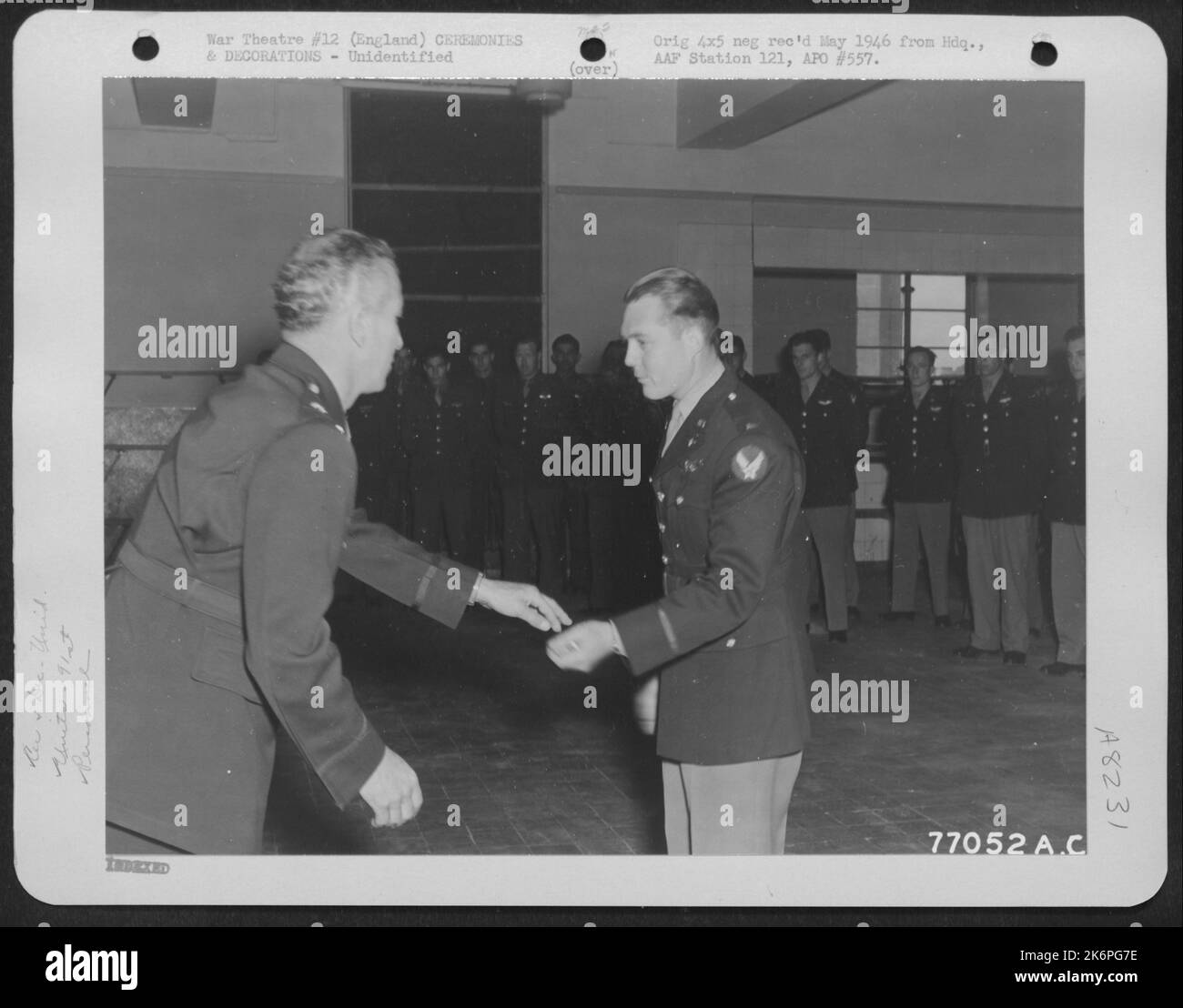 Major General Nathan F. Twining Congratulates An Officer Of The 91St ...