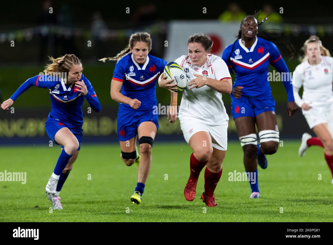 England's Amy Cokayne breaks during the Women's Rugby World Cup pool C ...