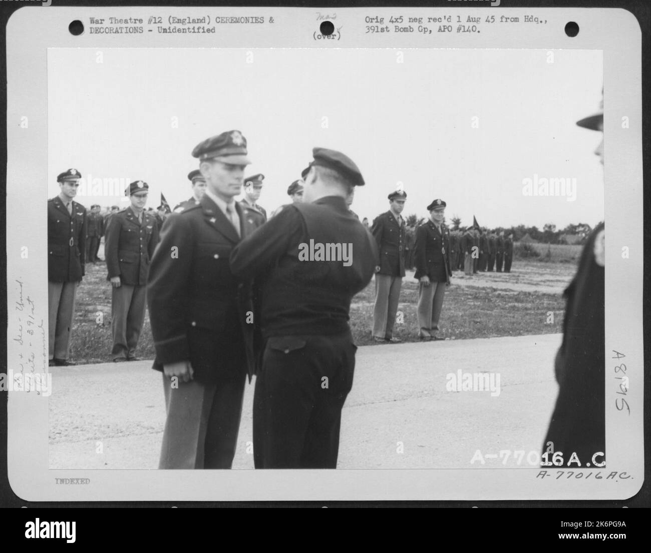 Lt. Gen. Lewis H. Brereton Congratulates A Member Of The 391St Bomb ...
