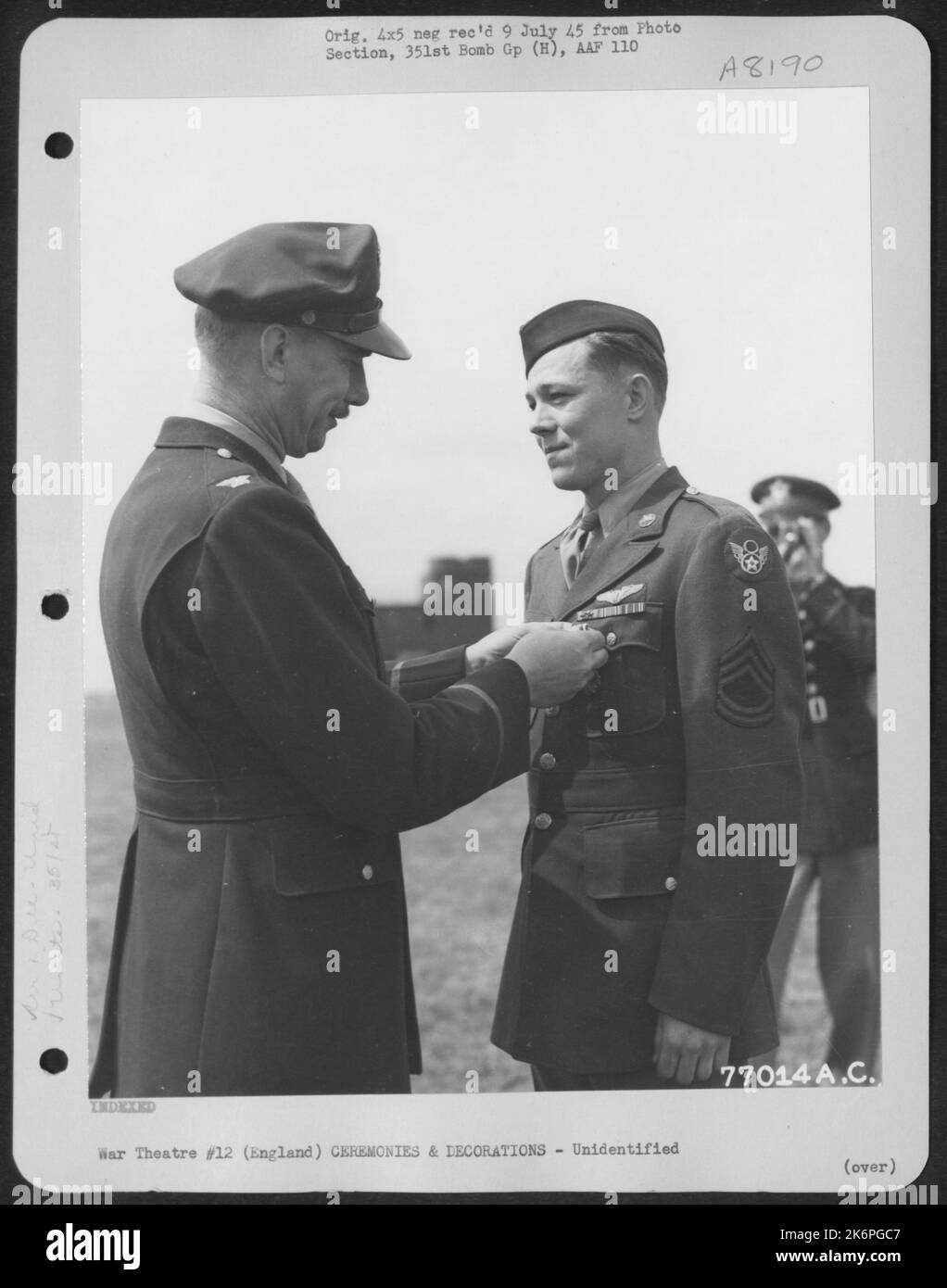 A Member Of The 351St Bomb Group Receives The Distinguished Flying ...