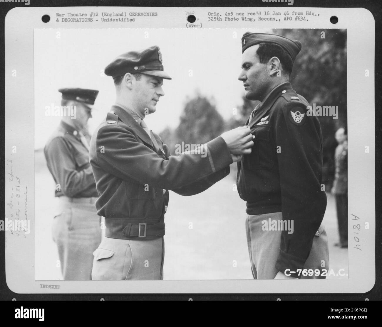 Colonel Harry P. Leber Presents An Award To A Member Of The 381St Bomb ...