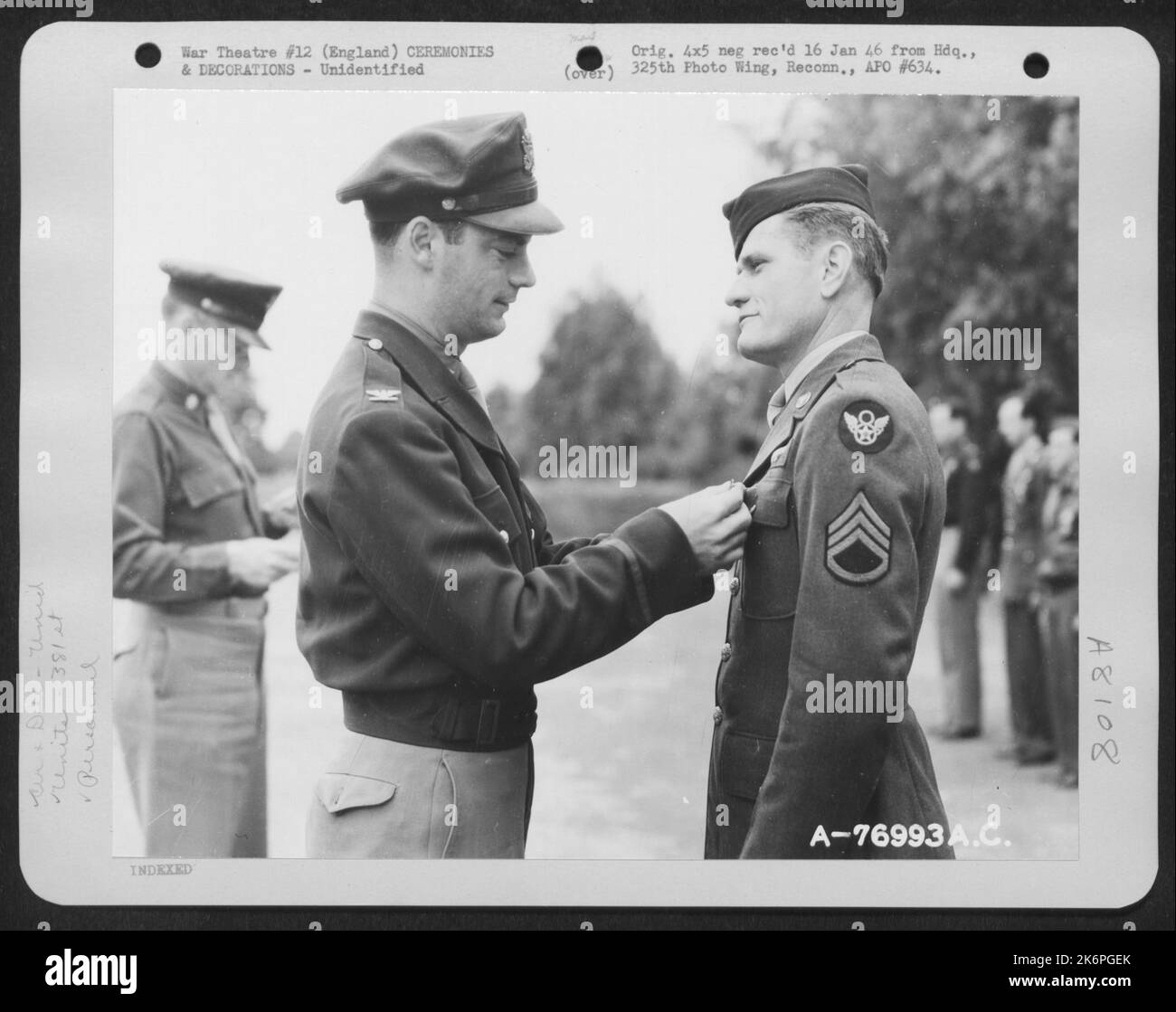 Colonel Harry P. Leber Presents An Award To A Member Of The 381St Bomb ...