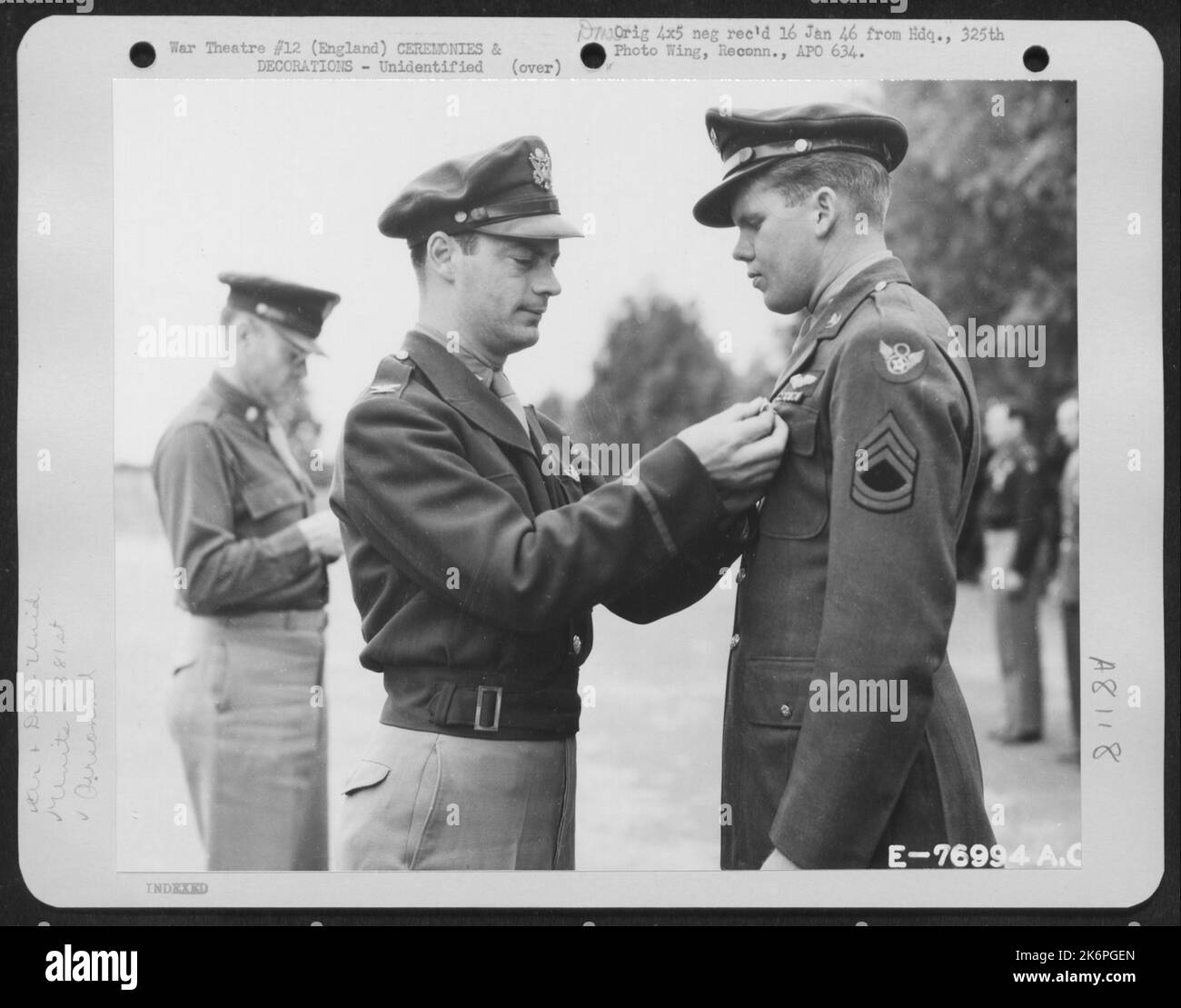 Colonel Harry P. Leber Presents An Award To A Member Of The 381St Bomb ...