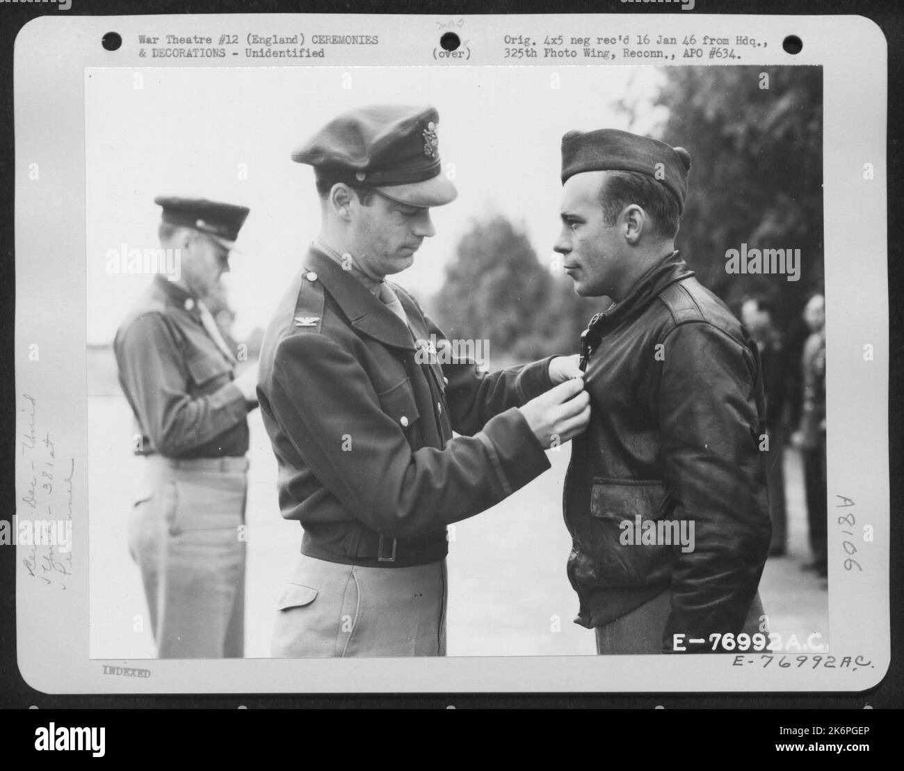 Colonel Harry P. Leber Presents An Award To A Member Of The 381St Bomb ...