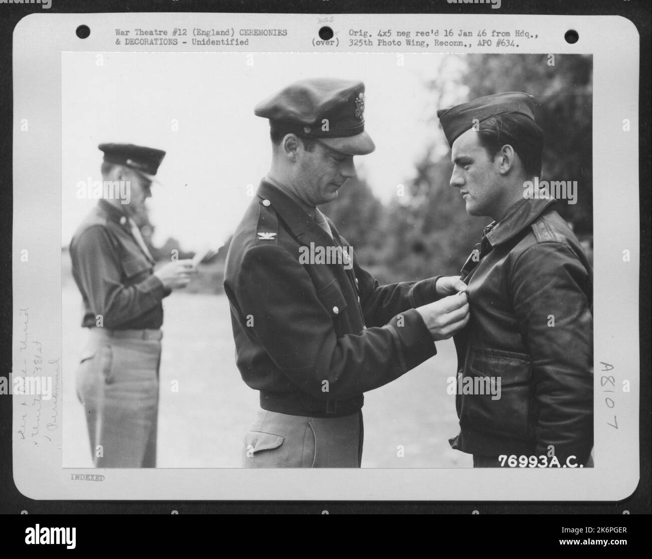 Colonel Harry P. Leber Presents An Award To A Member Of The 381St Bomb ...