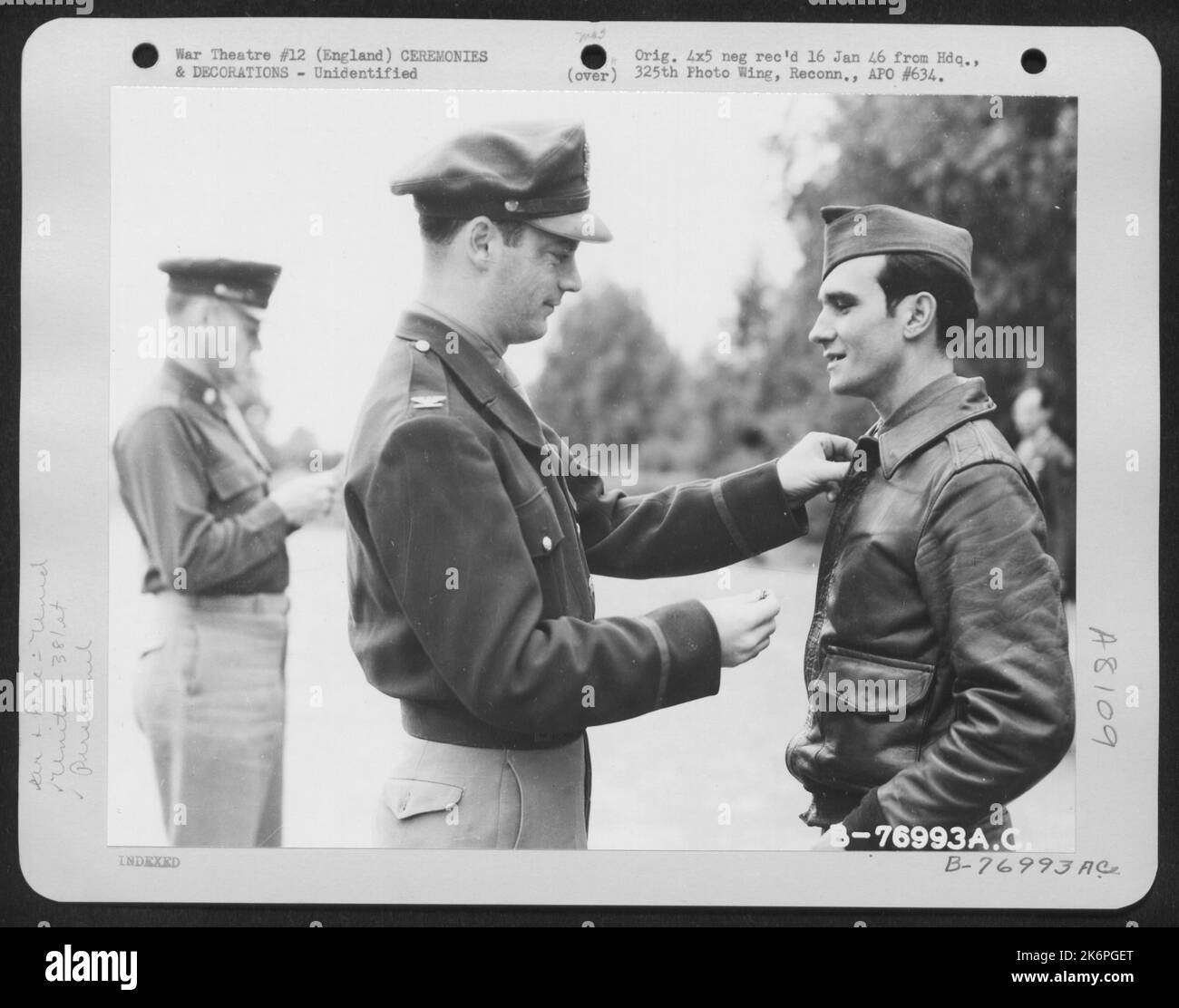 Colonel Harry P. Leber Presents An Award To A Member Of The 381St Bomb ...