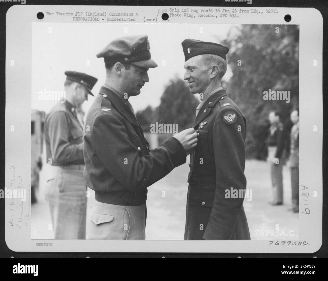 Colonel Harry P. Leber Presents An Award To A Member Of The 381St Bomb ...