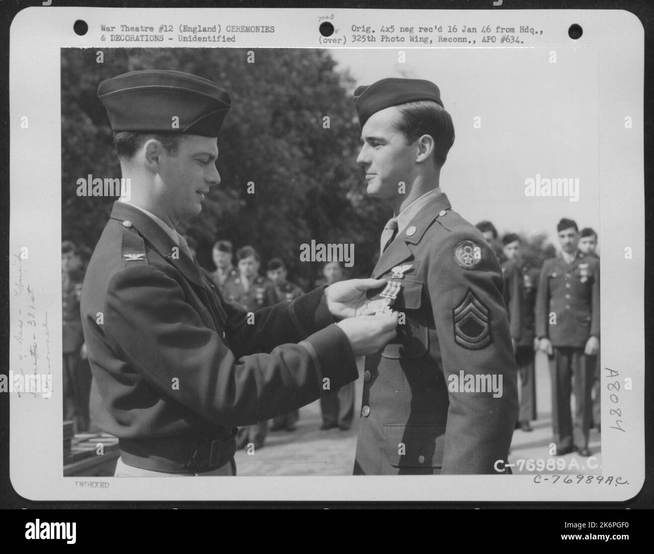 Colonel Harry P. Leber Presents The Distinguished Flying Cross To A ...