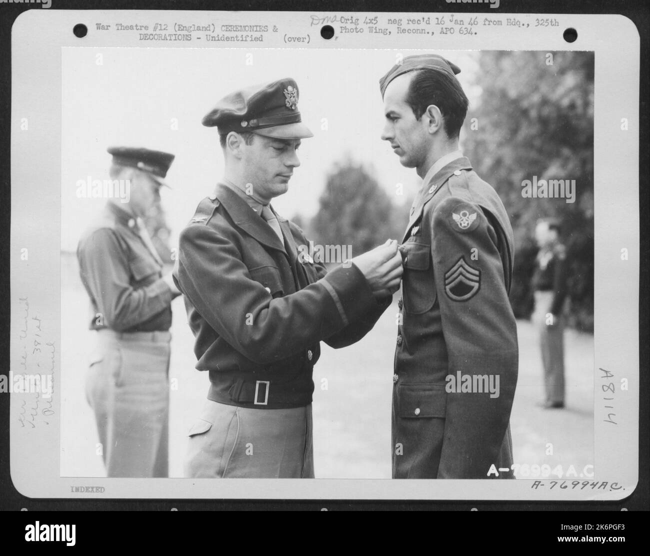 Colonel Harry P. Leber Presents An Award To A Member Of The 381St Bomb ...