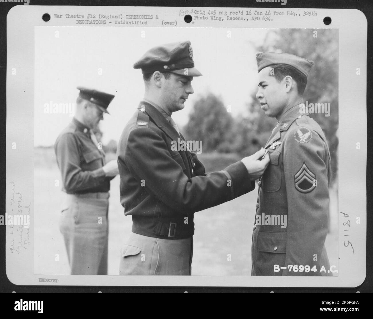 Colonel Harry P. Leber Presents An Award To A Member Of The 381St Bomb ...