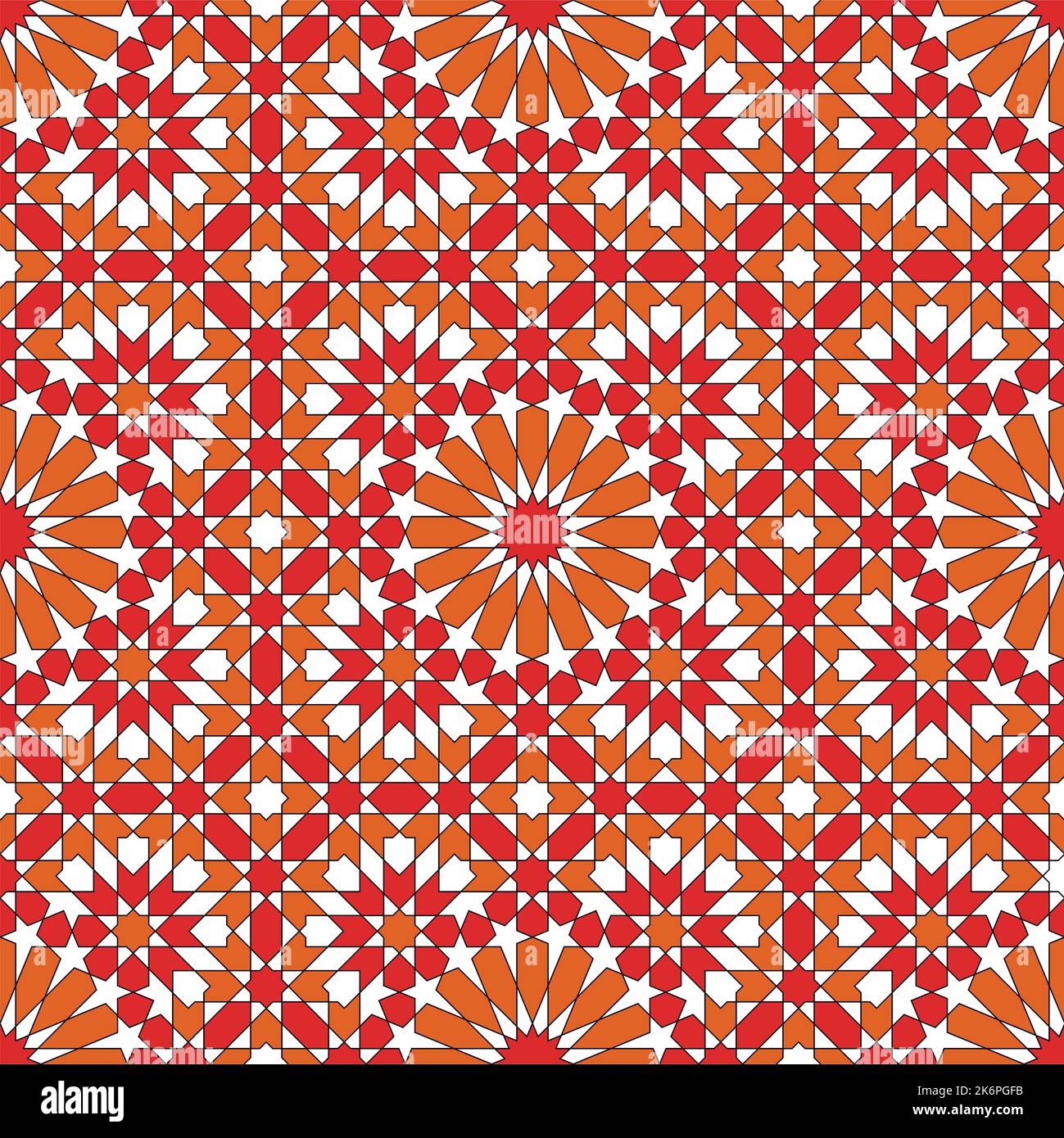 Background seamless pattern based on traditional islamic art. Red and ...