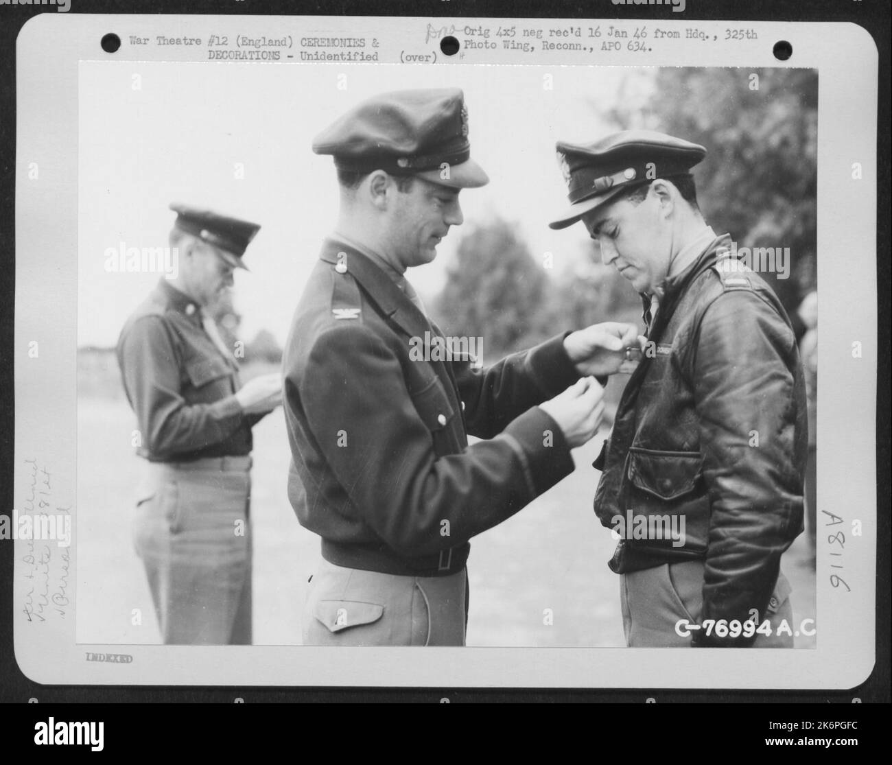 Colonel Harry P. Leber Presents An Award To A Member Of The 381St Bomb ...