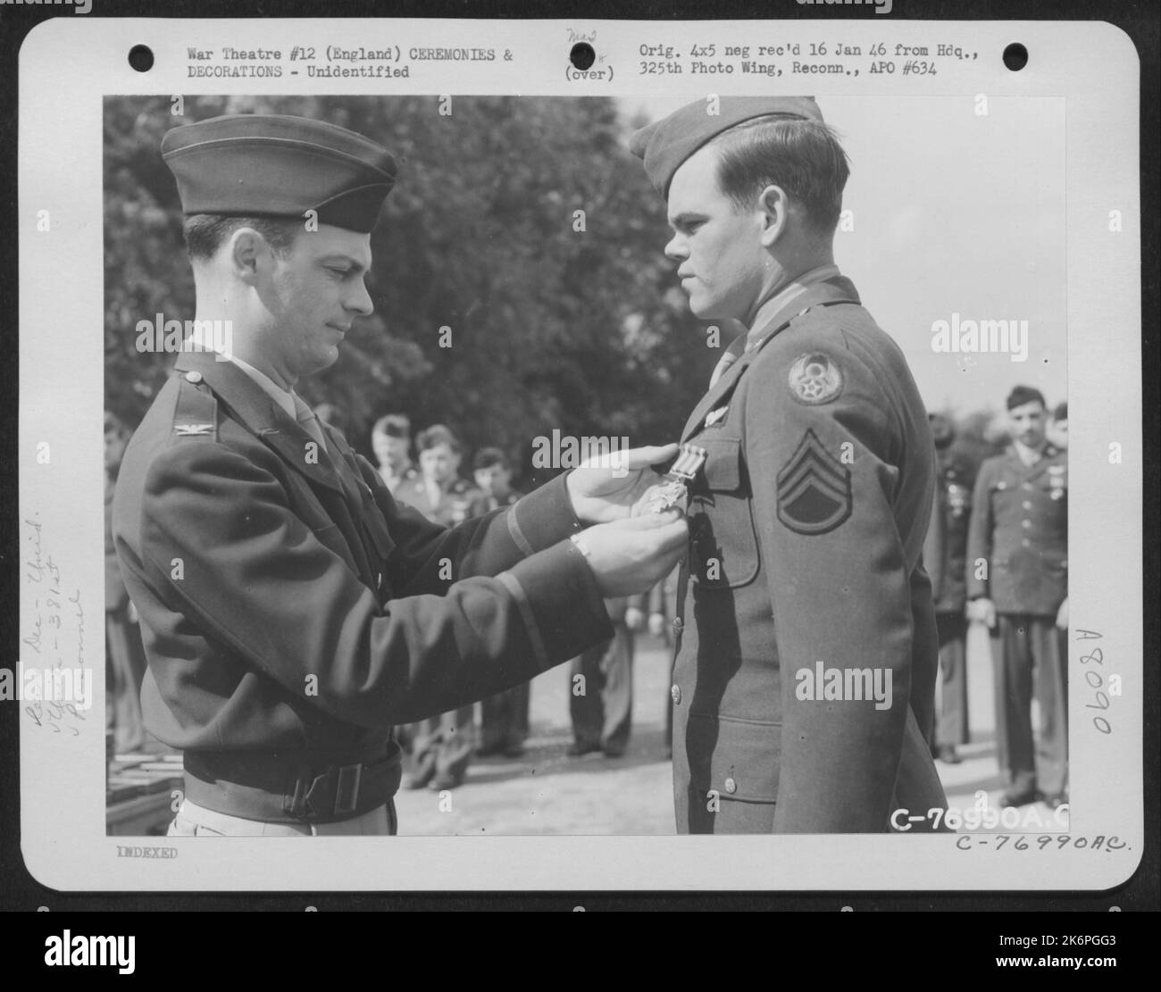 Colonel Harry P. Leber Presents The Distinguished Flying Cross To A ...