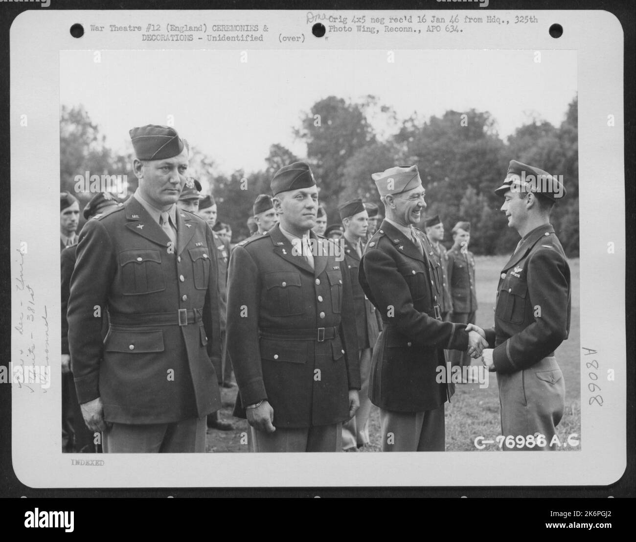 Colonel Harry P. Leber Presents An Award To A Member Of The 381St Bomb ...