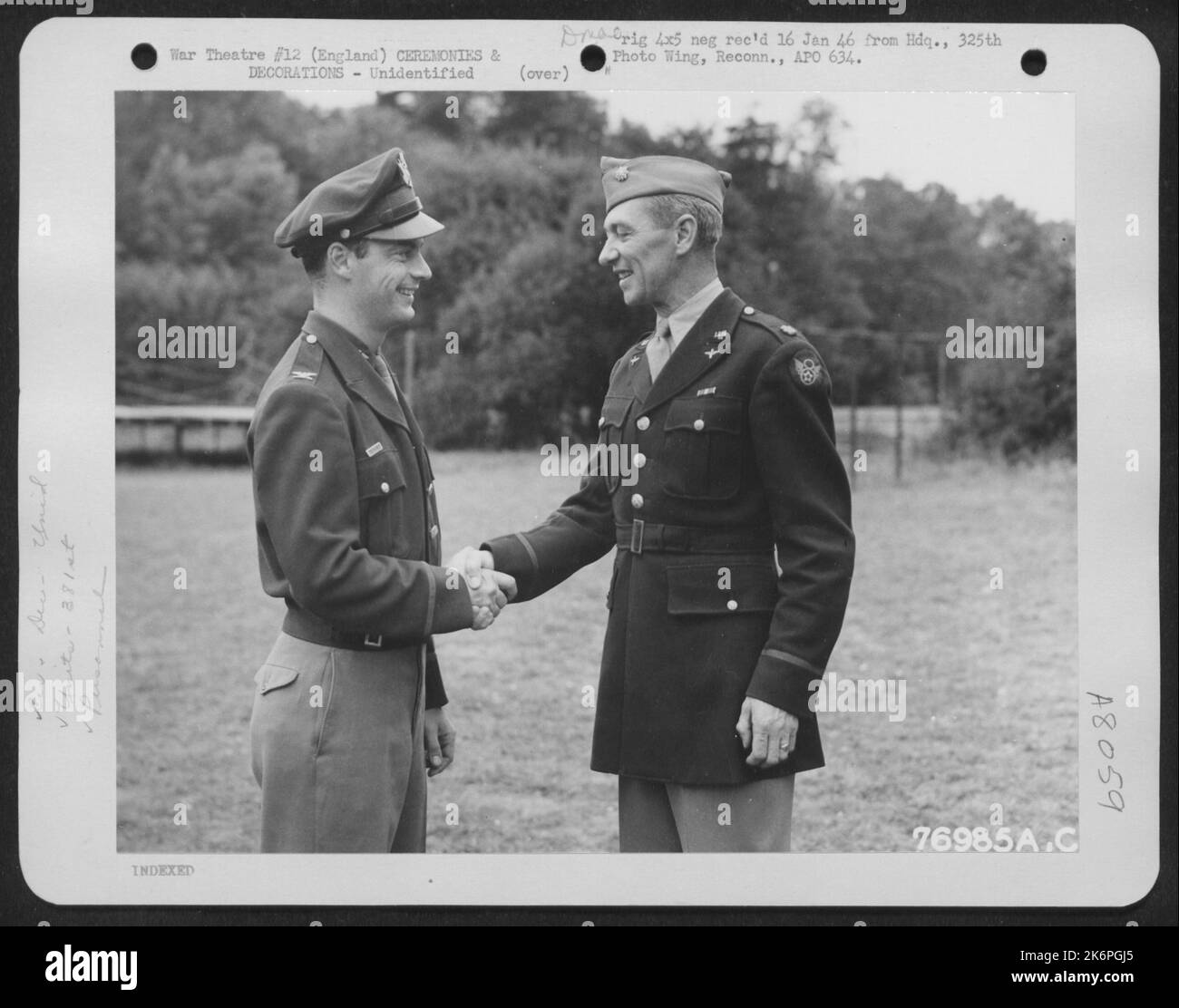 Colonel Harry P. Leber Presents The Medal To A Member Of The 381St Bomb ...