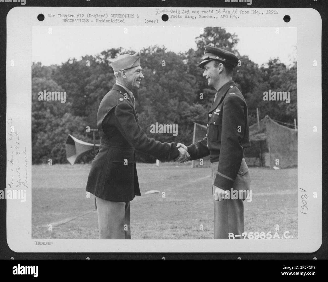 Colonel Harry P. Leber Presents The Medal To A Member Of The 381St Bomb ...