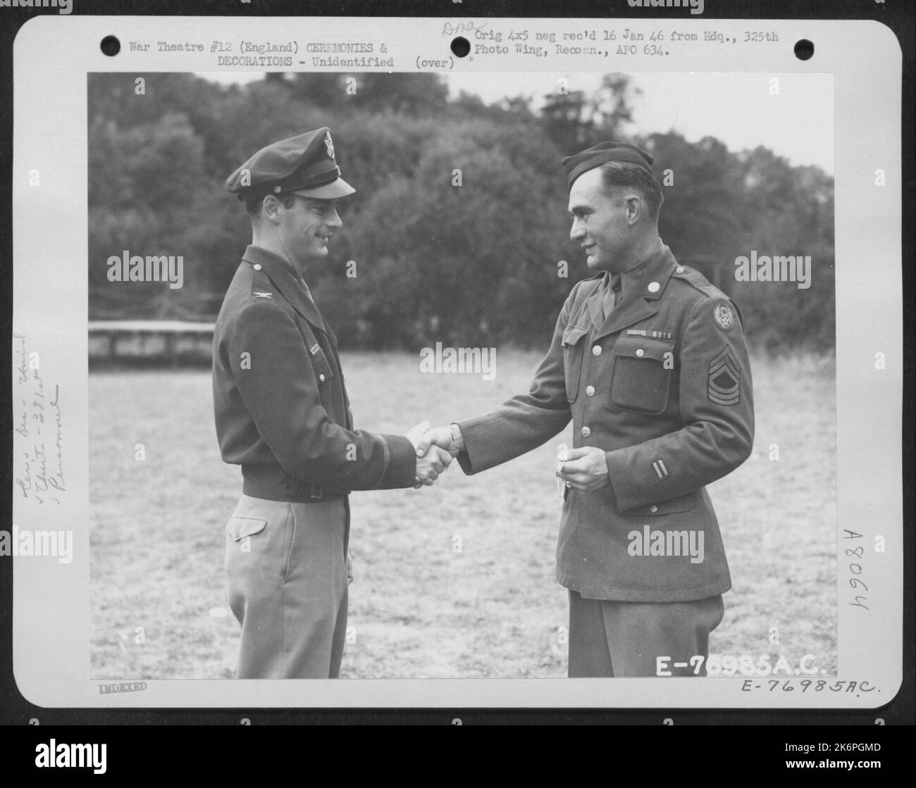 Colonel Harry P. Leber Presents The Medal To A Member Of The 381St Bomb ...