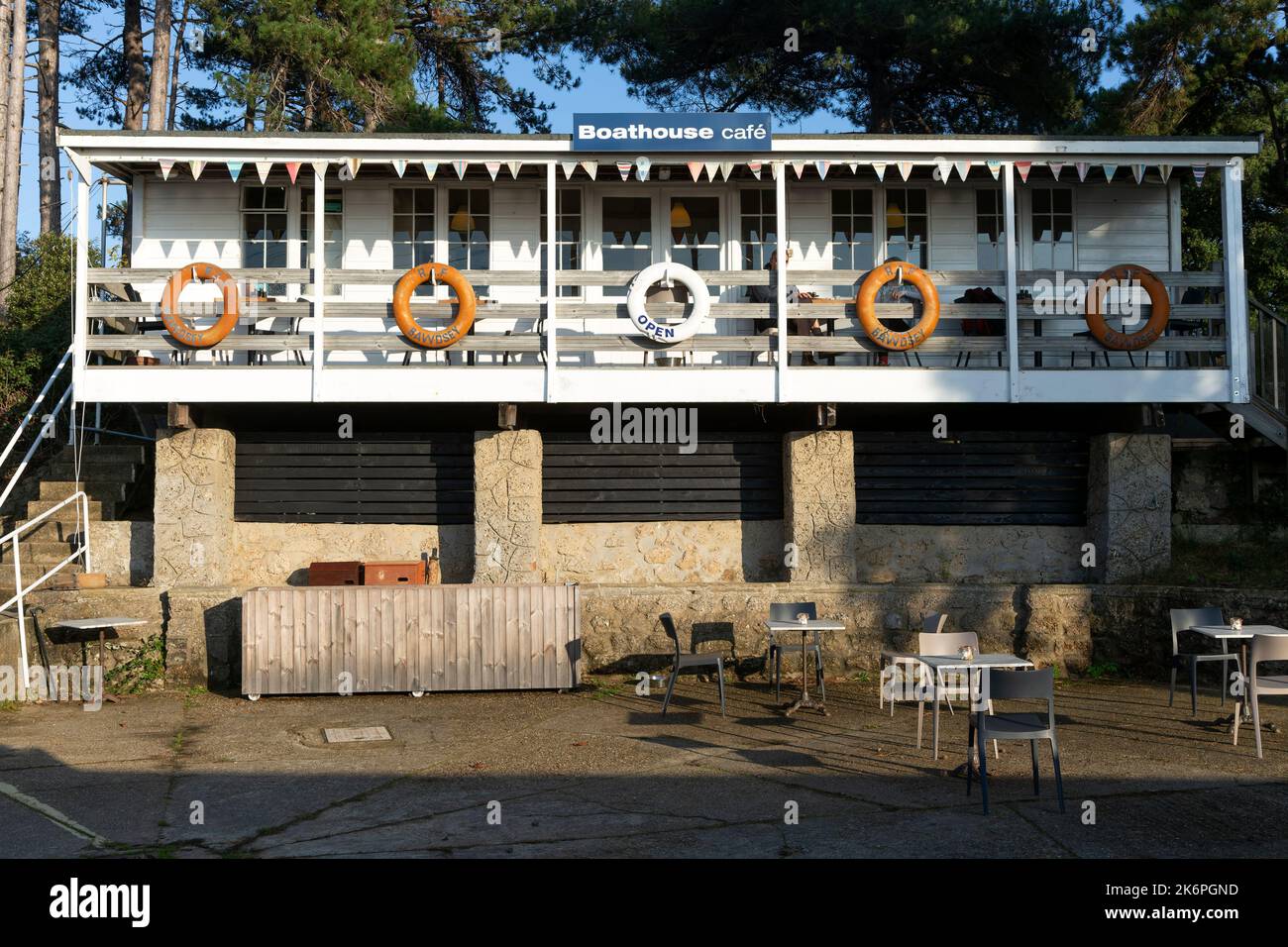 Boathouse cafe building, Bawdsey Quay, Suffolk, England, UK Stock Photo ...